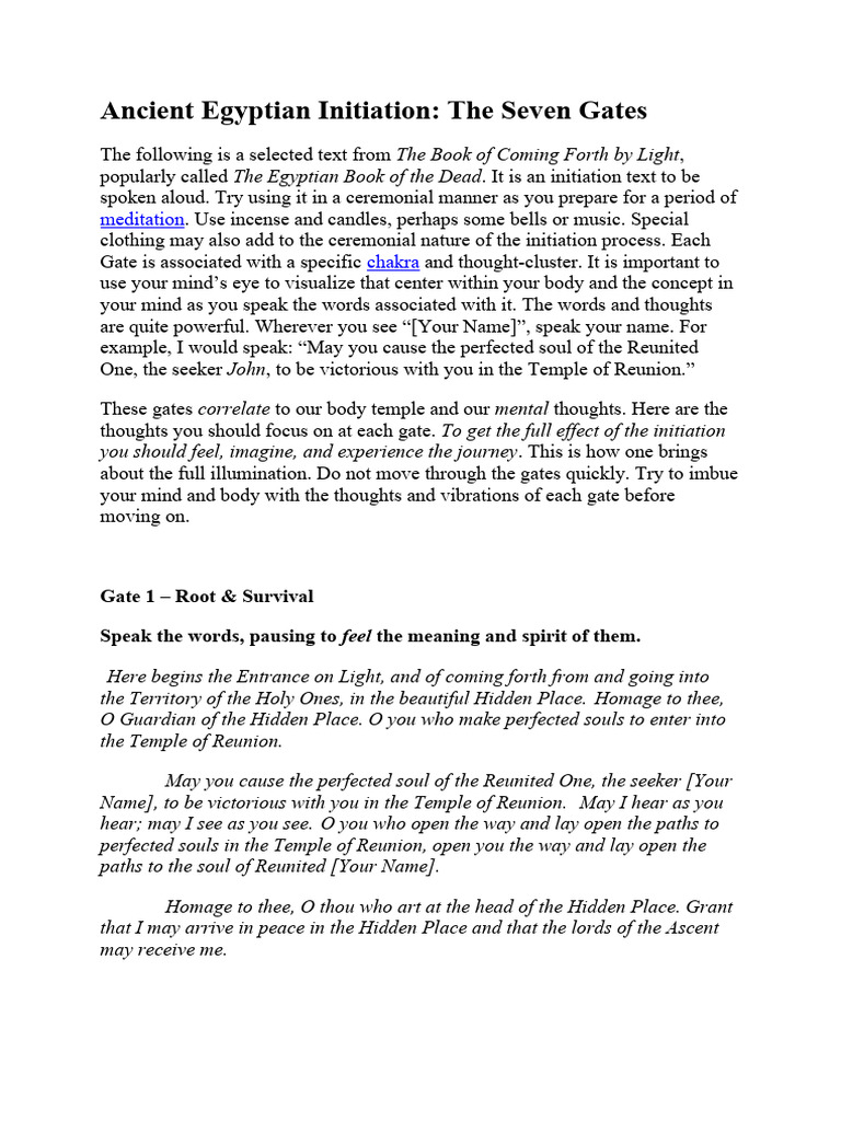 Ancient Egyptian Initiation | PDF | Heaven | Soul
