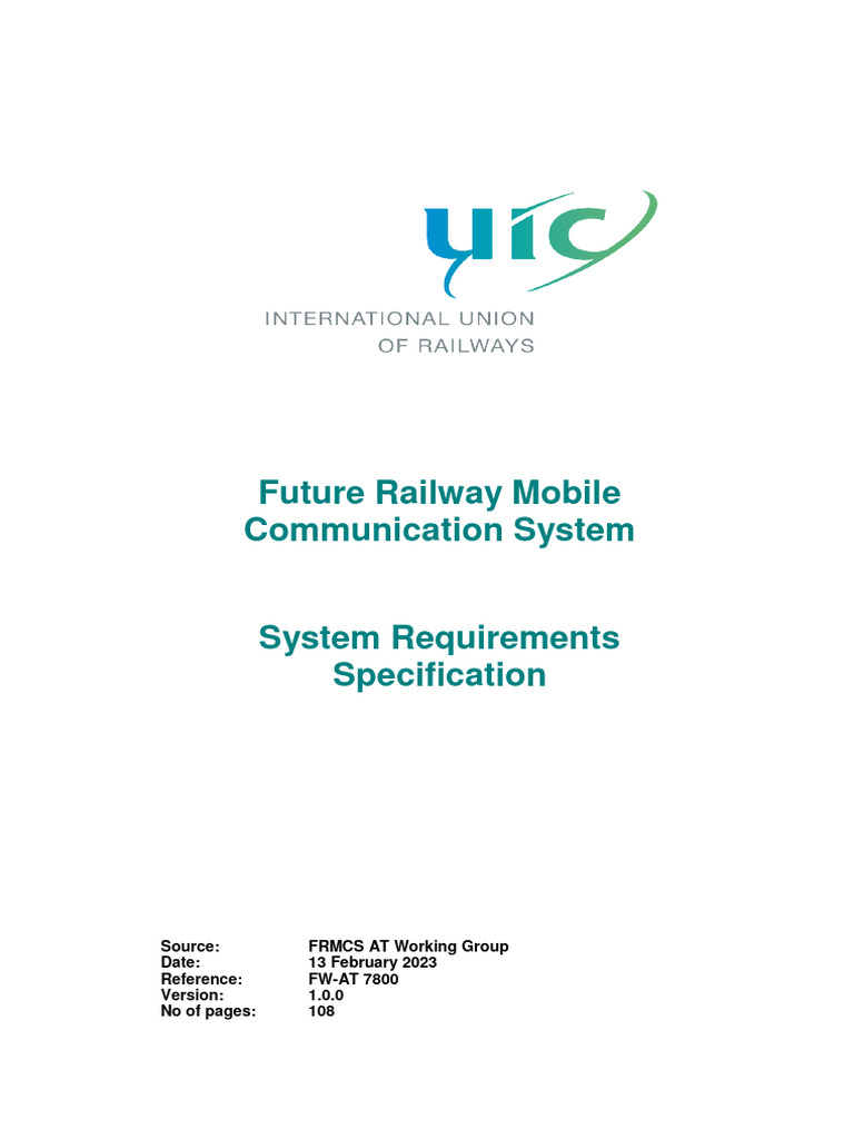 FRMCS System Requirements Specification | PDF | Computer Network | Ip ...