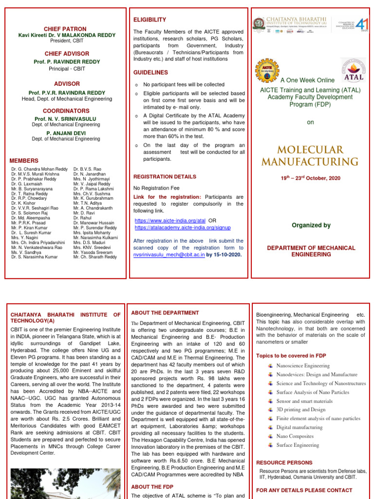 Mech-ATAL-FDP-Brouchure | PDF | Engineering | Nanotechnology