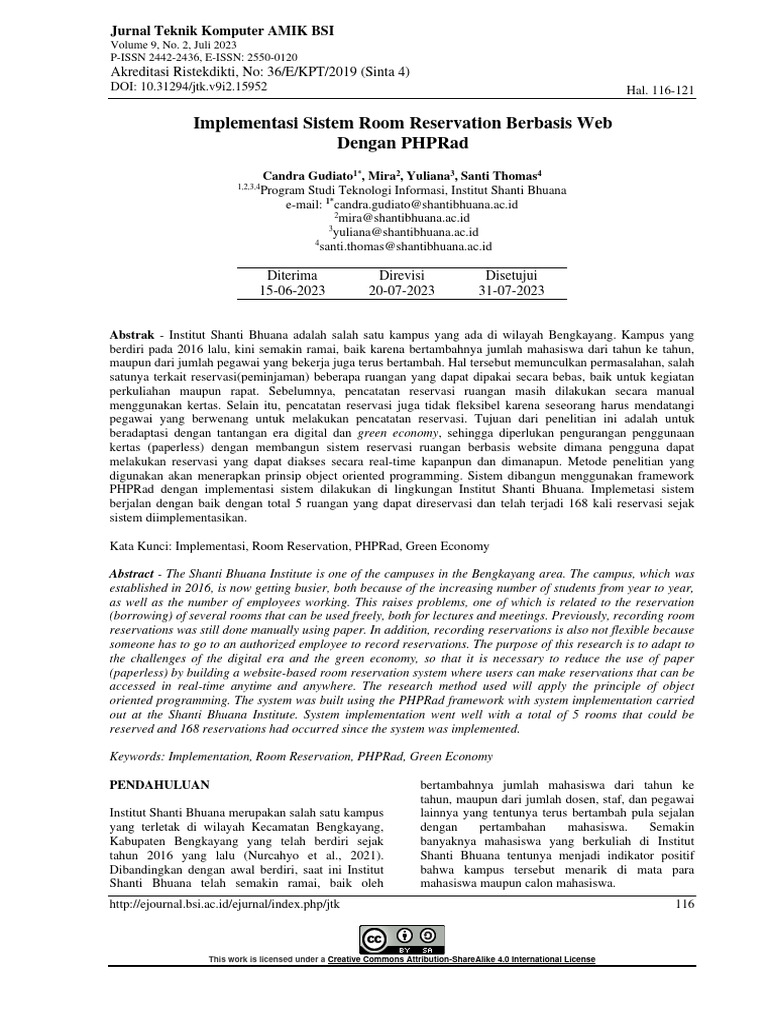 Sistem Reservasi Ruangan Web PHPRad | PDF
