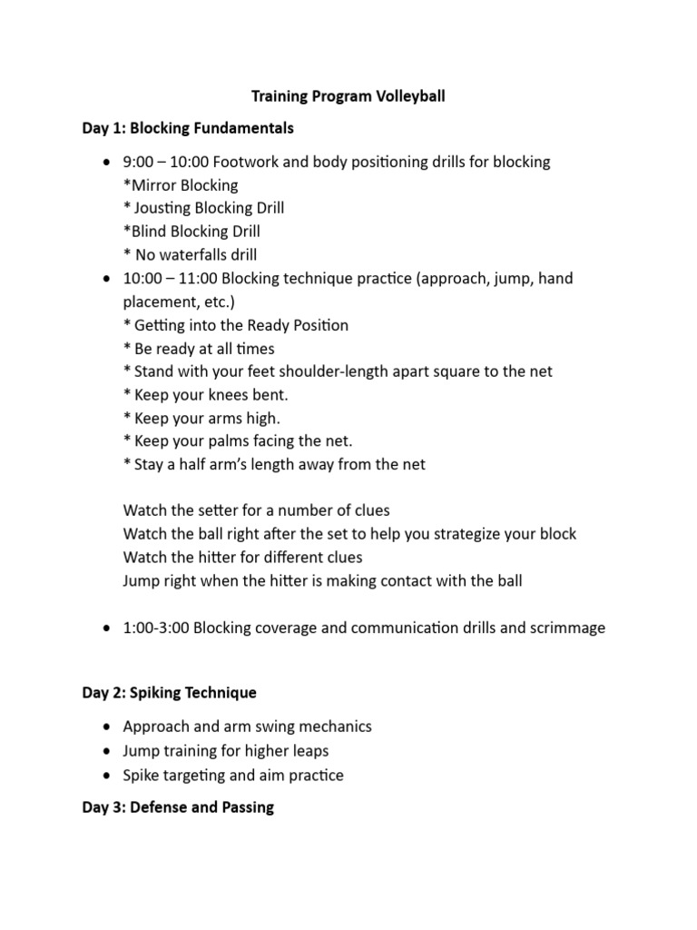 Training-Program-Volleyball-for-R1AA | PDF