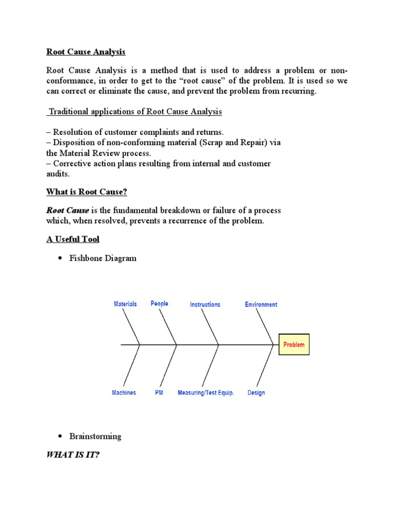 Root Cause Analysis | PDF | Brainstorming | Cognition