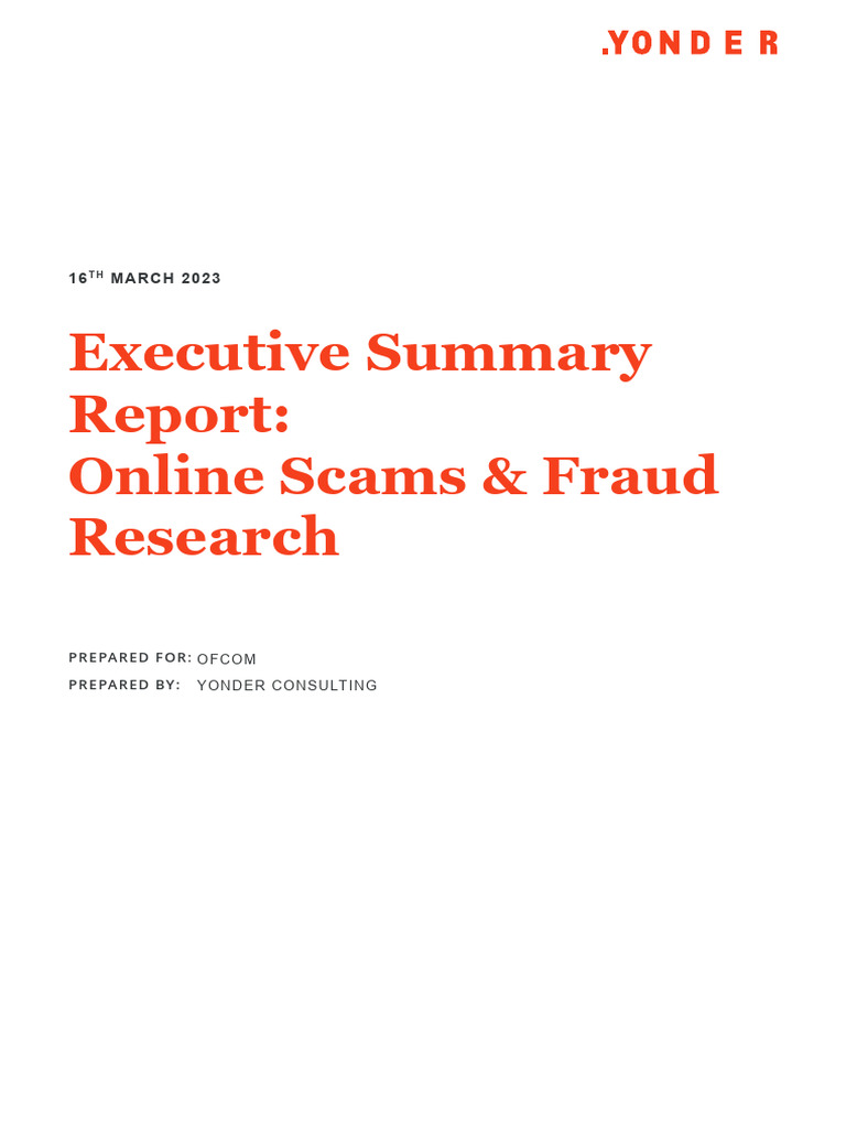 Online Scams and Fraud Summary Report | PDF | Cost Of Living | Internet ...