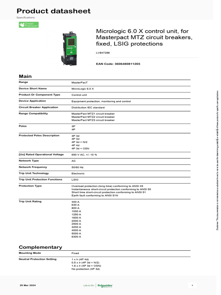 Schneider Electric - MasterPact-MTZ - LV847288 | PDF | Power Supply ...