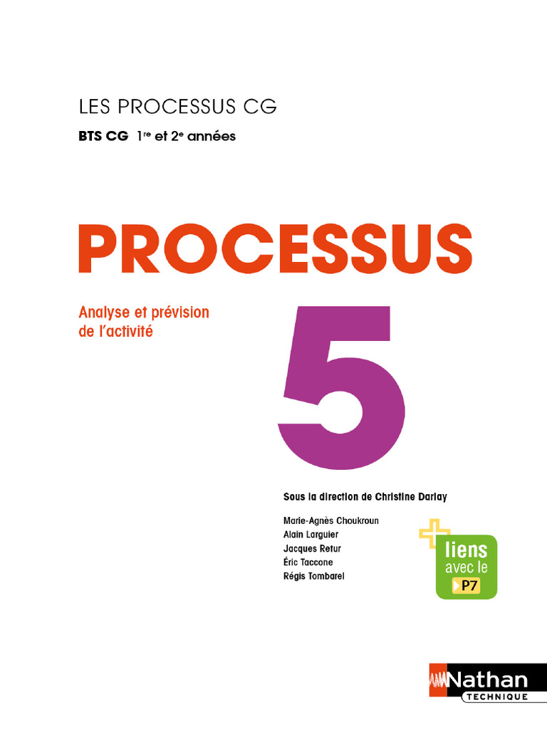 Nathan Technique - Processus 5 - Analyse Et Prévision de L'activité - BTS CG 1re Et 2e Années ...