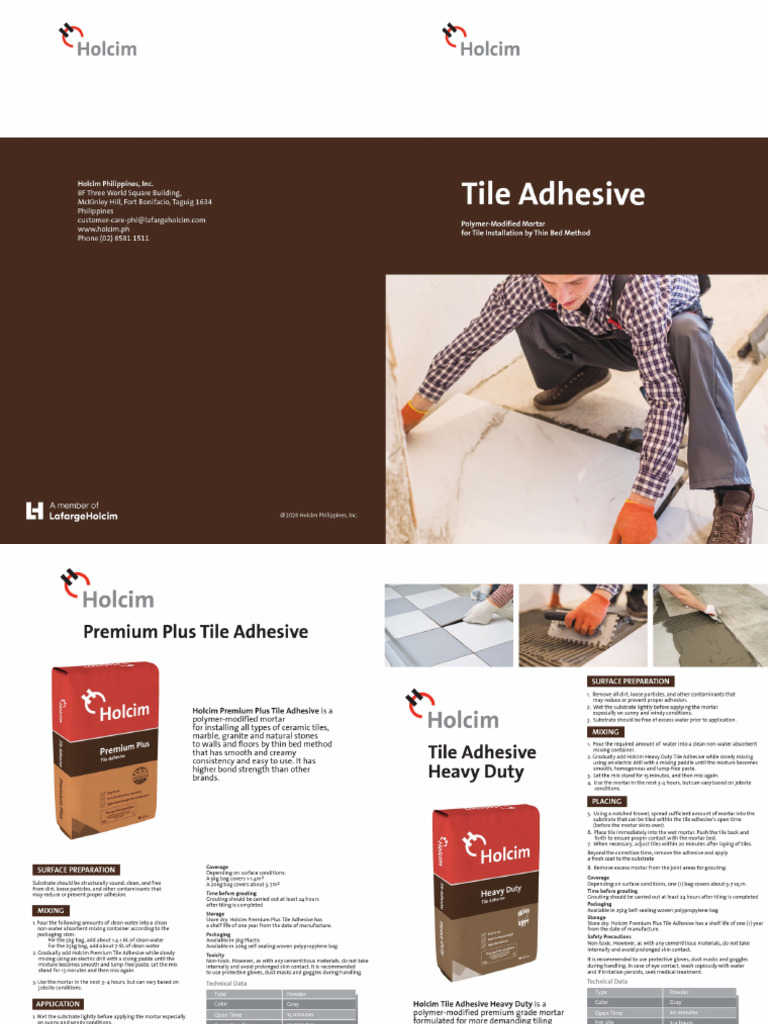 holcim-tile-adhesive-brochure | PDF