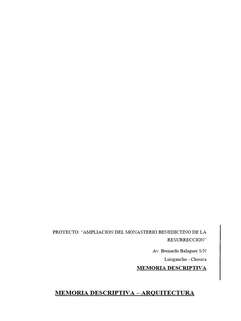 Memoria Descriptiva Arquitectura | PDF | Ventilación (Arquitectura) | edificio