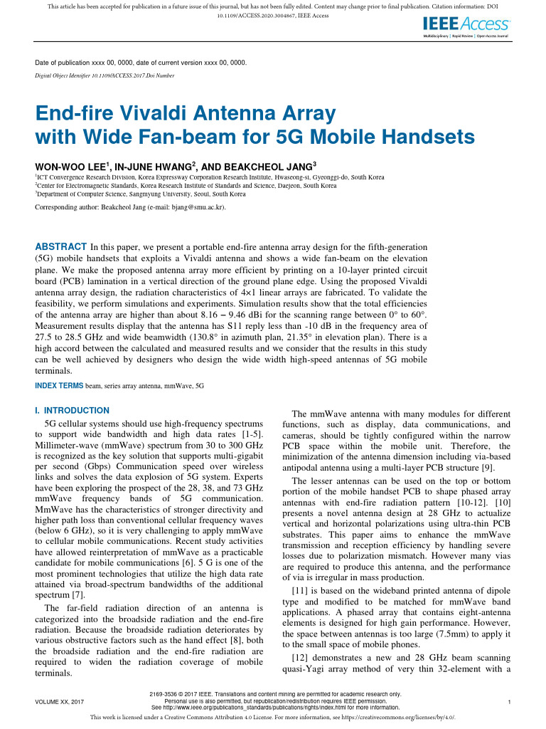 End-Fire Vivaldi Antenna Array With Wide Fan-Beam | PDF | Antenna ...