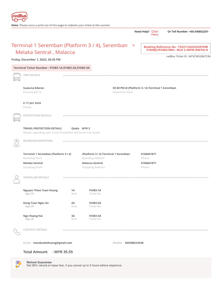 Ticket | PDF | Bus | Baggage