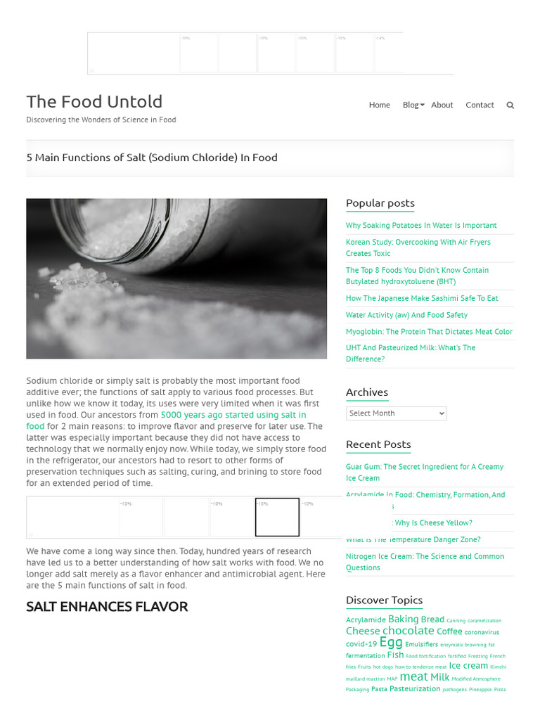 5 Main Functions of Salt (Sodium Chloride) in Food - The Food Untold ...