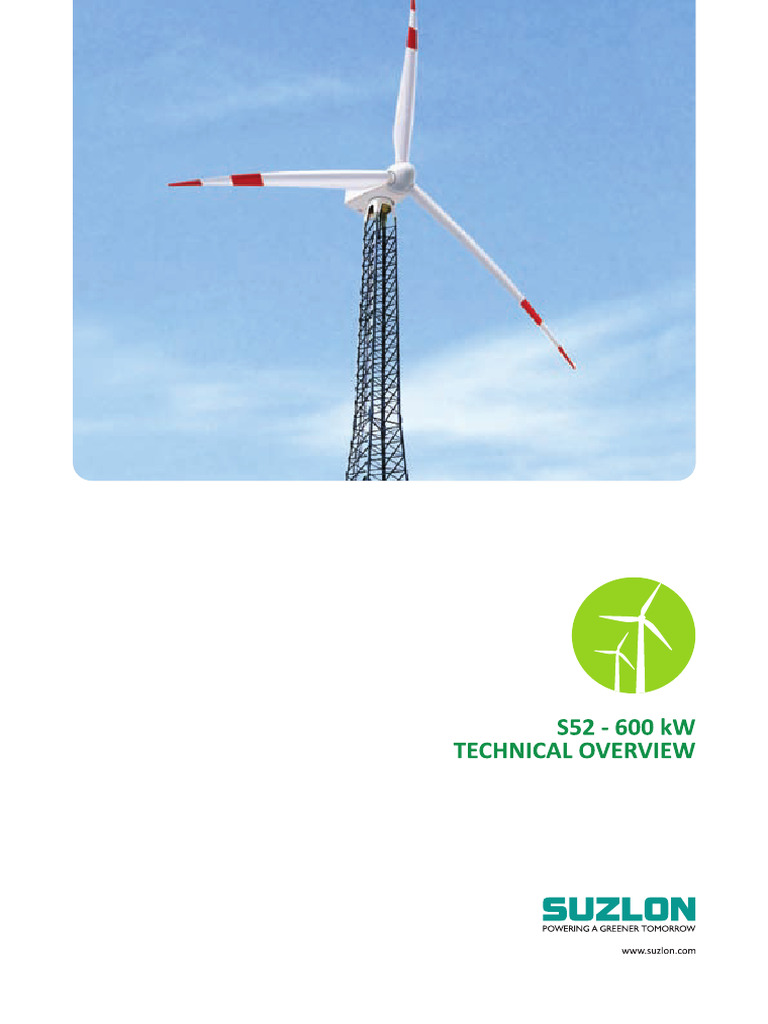 Suzlon S52 Product Brochure | PDF | Wind Turbine | Electric Power