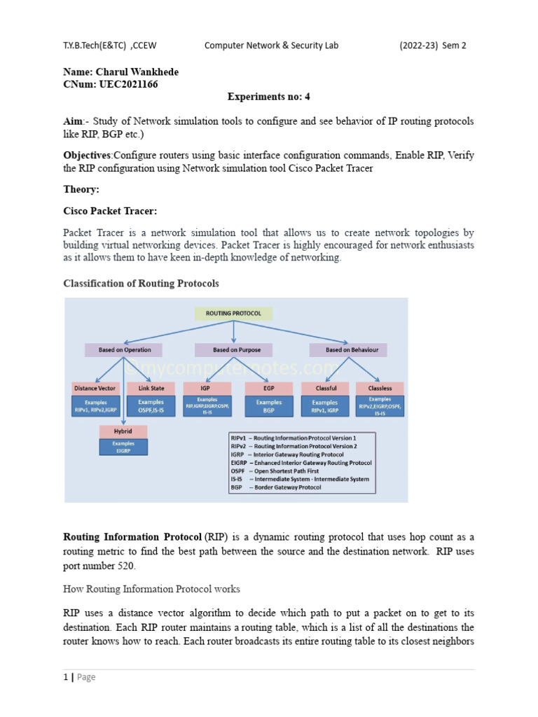 166 Exp4 | PDF | Routing | Router (Computing)