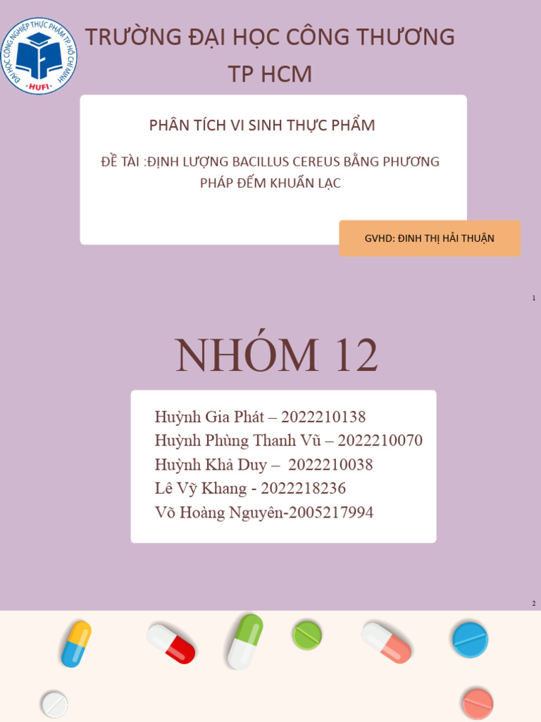 Phân Tích VI Sinh - Nhóm 12 (FINAL) | PDF