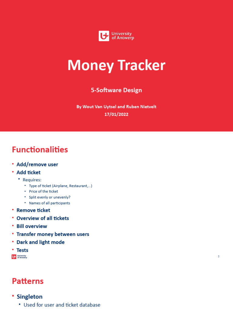 Moneytracker Presentation | PDF