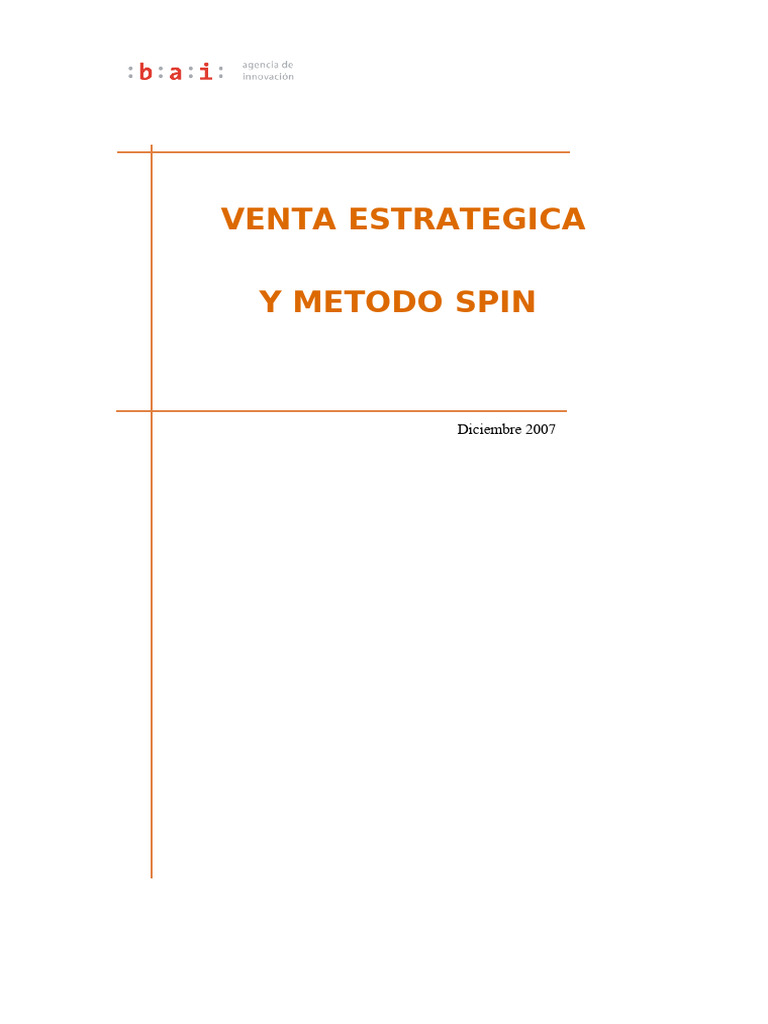Metodo Spin De Venta Estrategica V02 Pdf Business Cliente