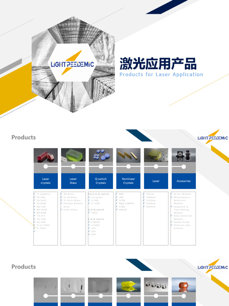 Laser Application Products Guide | PDF | Quantum Optics | Electromagnetism