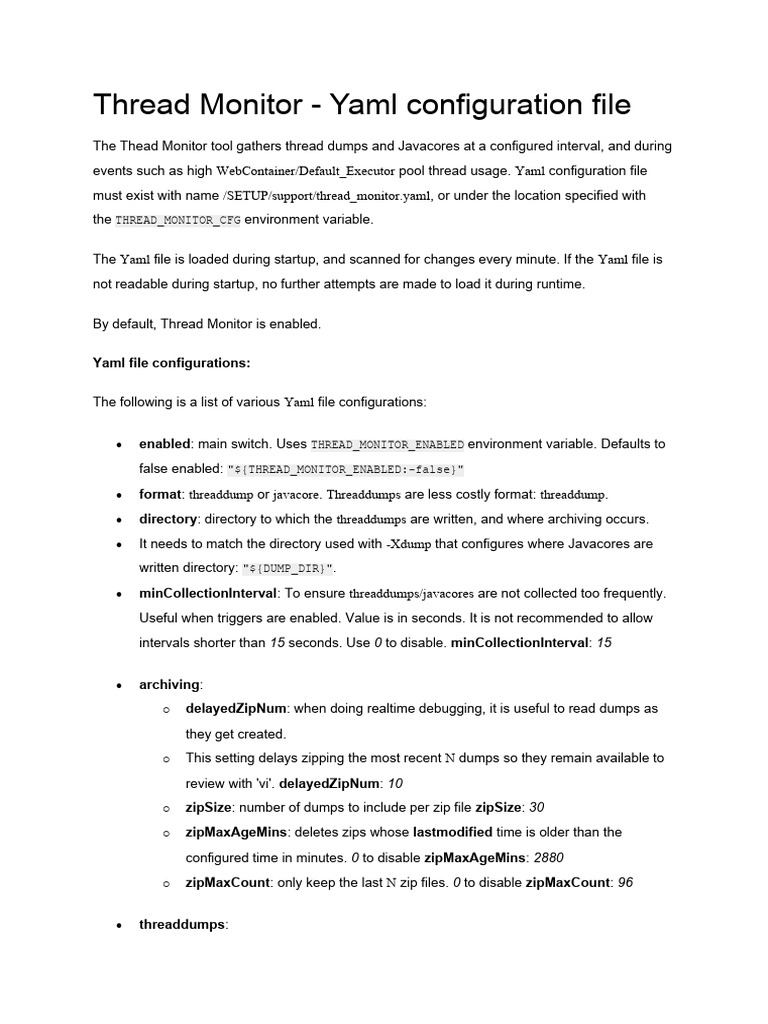 Thread Monitor Yaml Config File | PDF | Zip (File Format) | Computer File