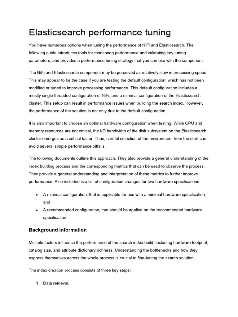 Elasticsearch Performance Tuning | PDF | Cache (Computing) | Central Processing Unit
