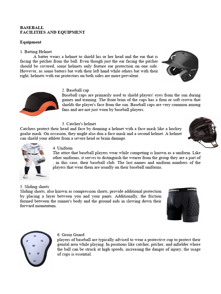 Baseball Equipment and Facilities Overview | PDF | Baseball Field | Sports