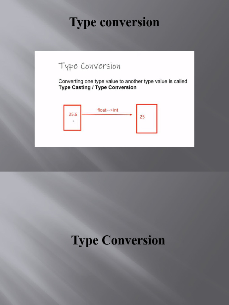 Type Conversion | PDF Type Conversion | PDF