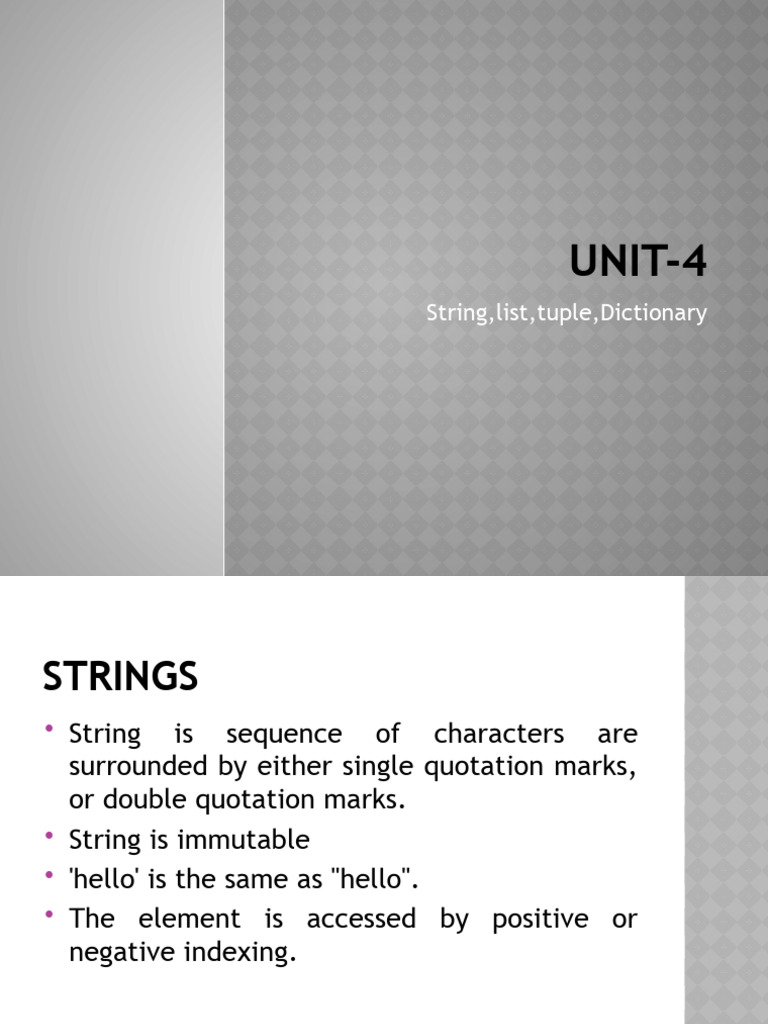Unit 4 | PDF | String (Computer Science) | Software Engineering