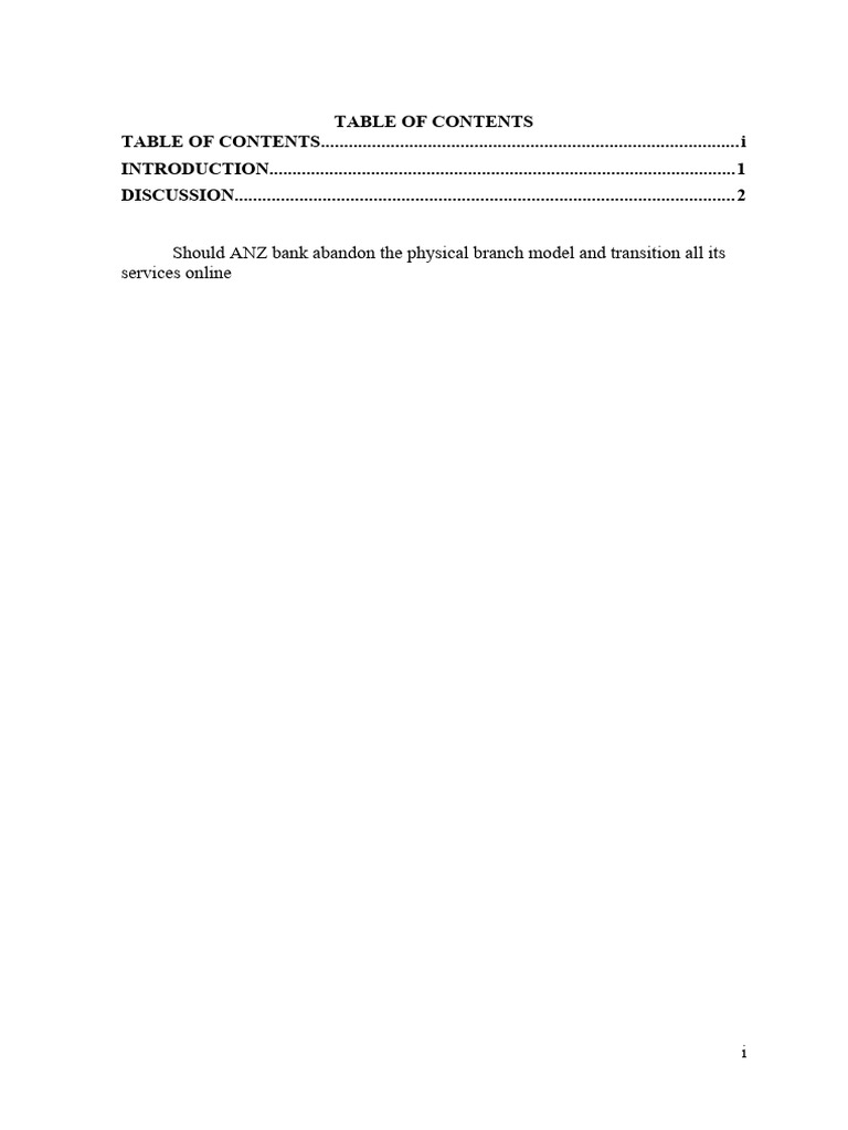 ANZ Bank's Online Transition Analysis | PDF | Banks | Innovation
