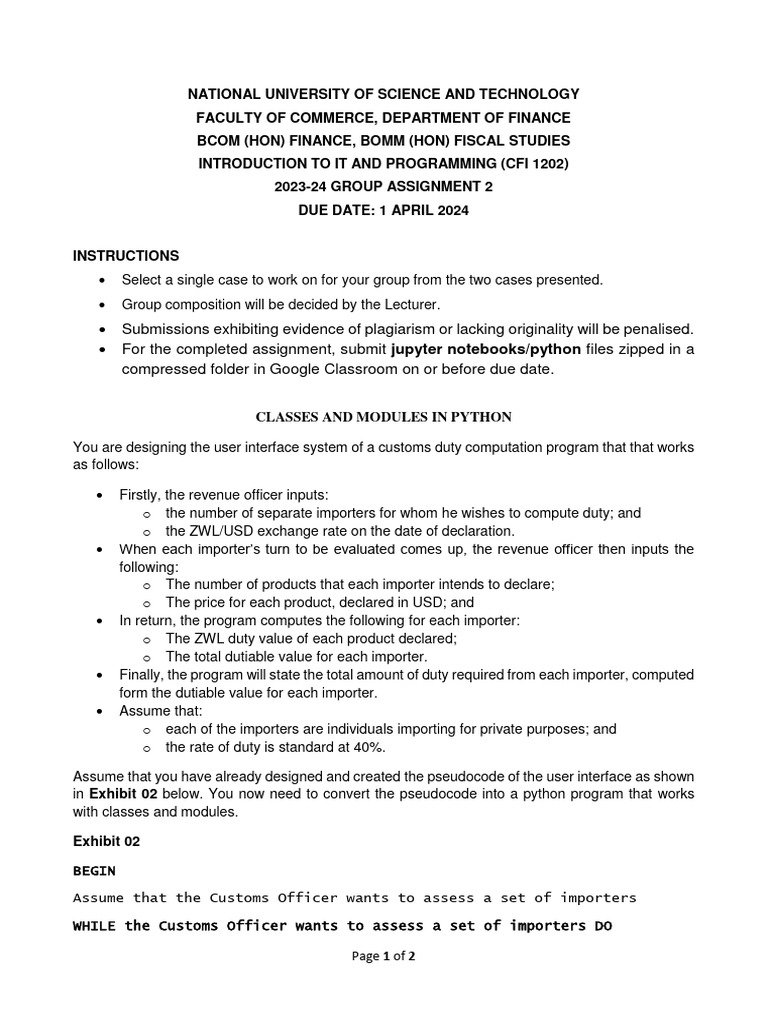 Intro To IT and Programming - Group Assignment 2 - 2023-24 | PDF | Software | Software Engineering