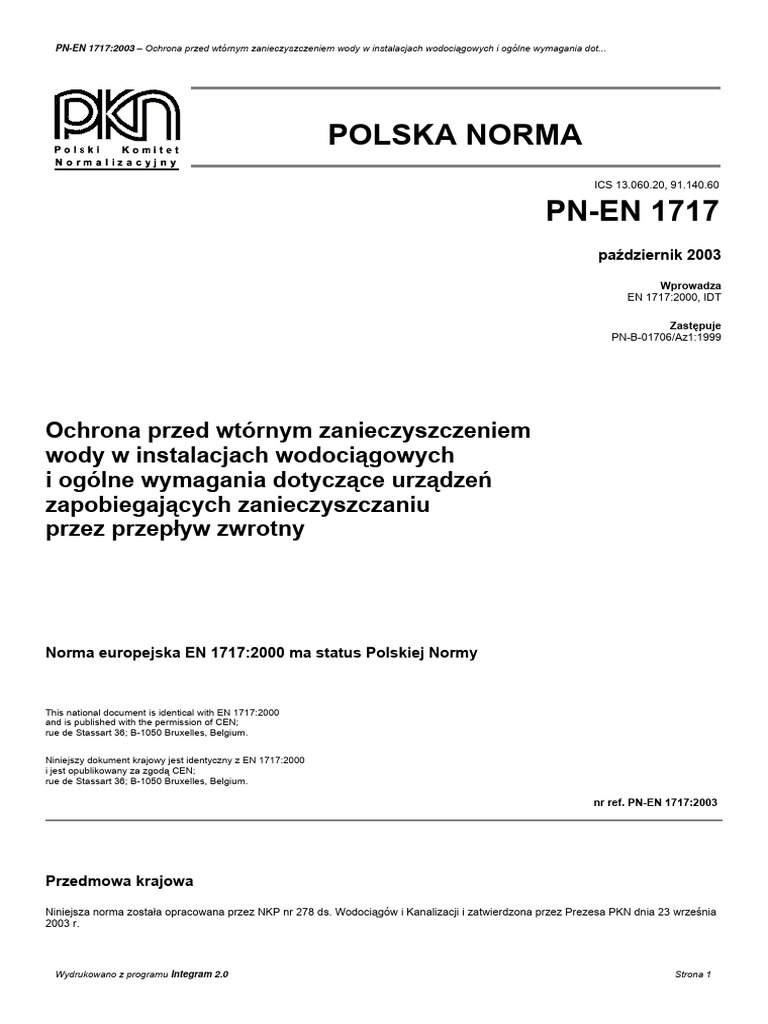 PN en 1717 Zawory Antyskazeniowe | PDF