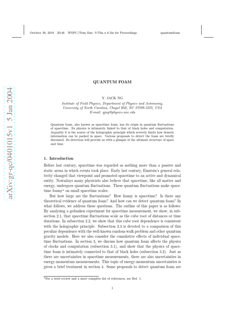 Quantum Foam | PDF | Quantum Mechanics | Black Hole