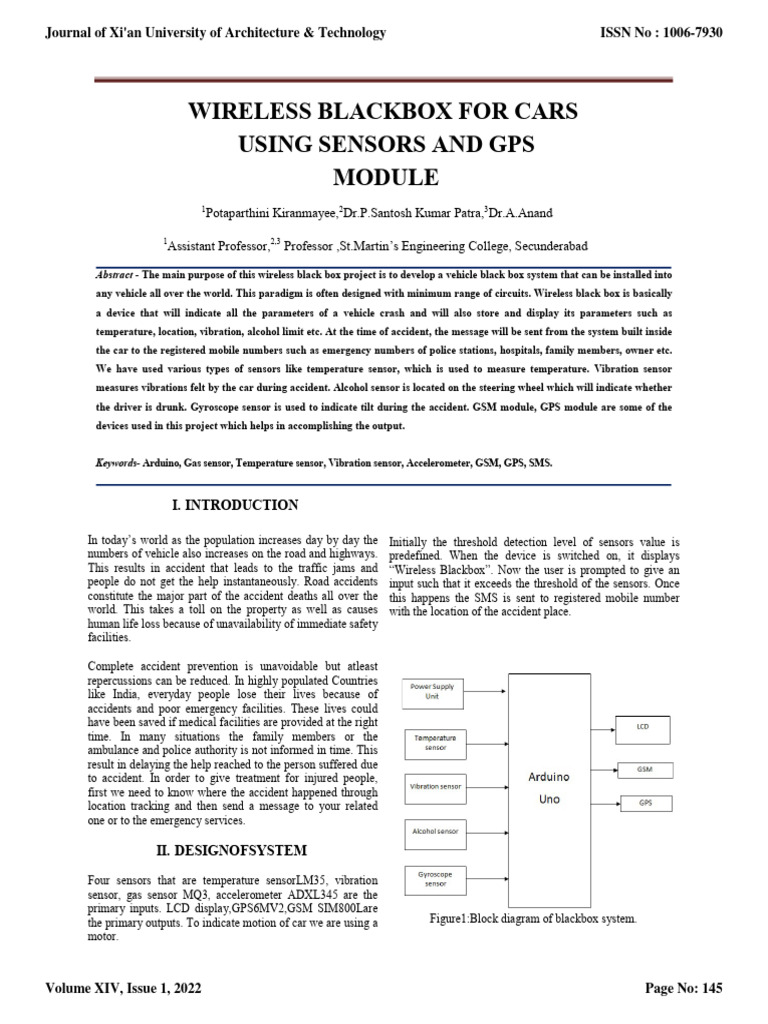 12.wireless Blackbox For Cars Using Sensors AndGps Module | PDF ...