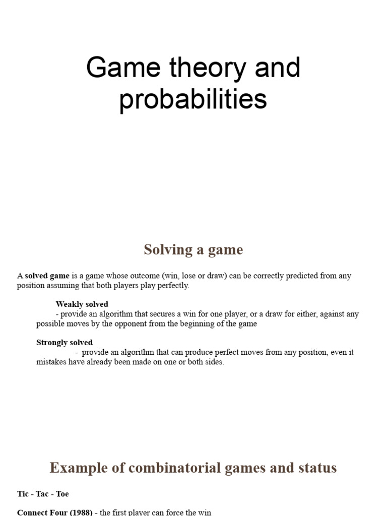 Game Theory Probabilities | PDF | Graph Theory | Combinatorics