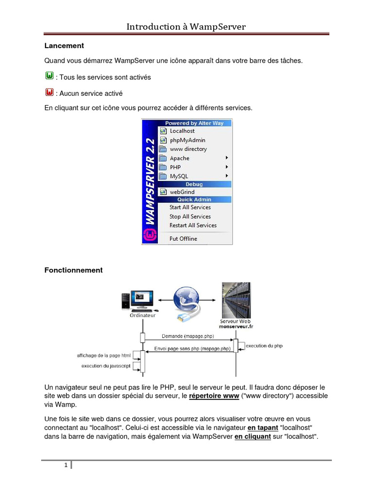 Introduction à WampServer et phpMyAdmin | PDF