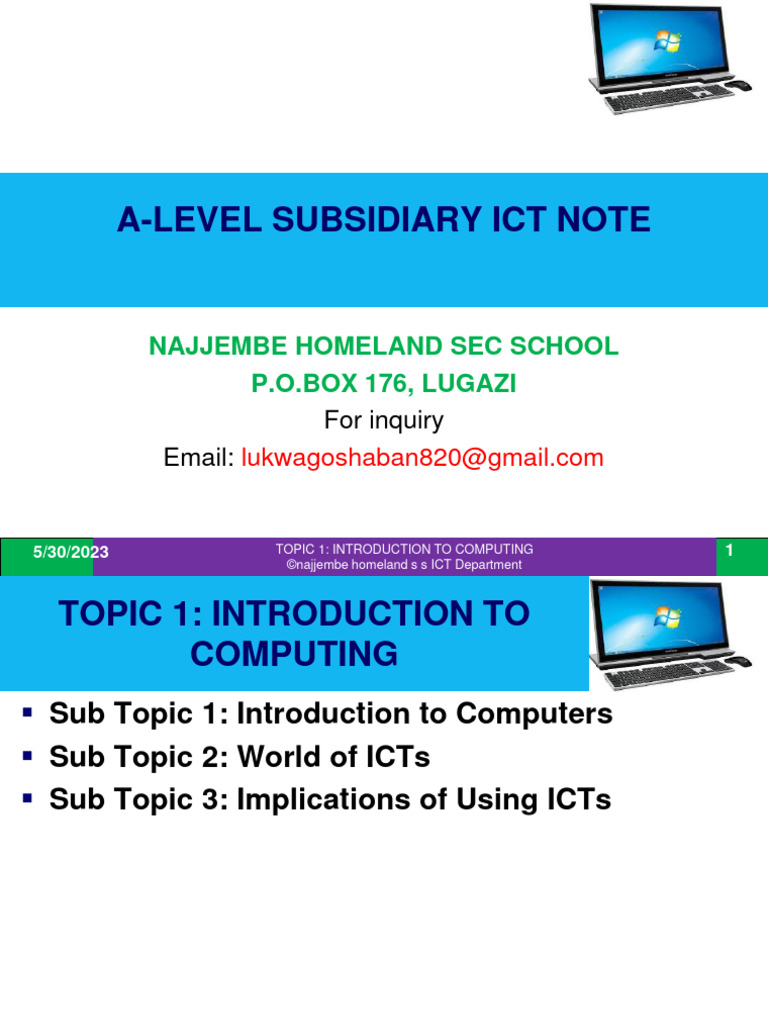 Introduction To Computing | PDF | Cloud Computing | Computer Hardware