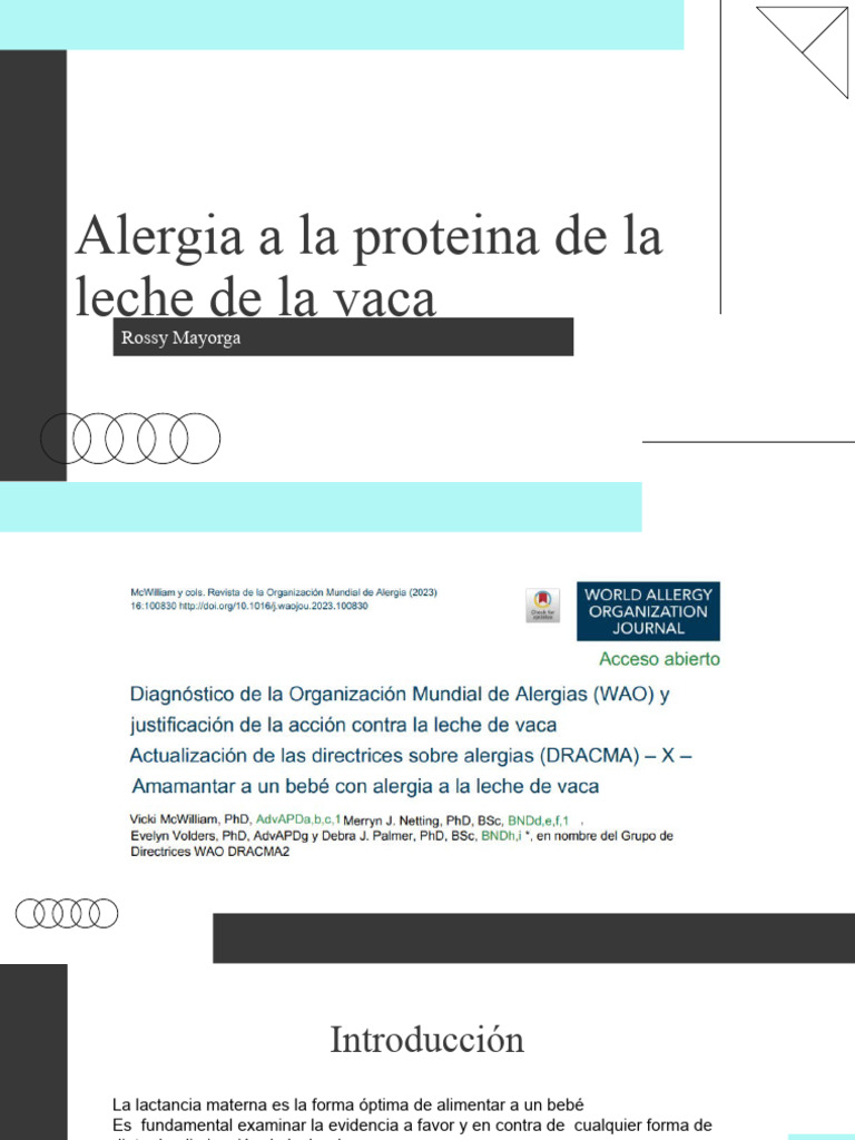 Alergia a La Proteina de La Leche de La Vaca.pptx | PDF | Medical Diagnosis | Chronic Condition