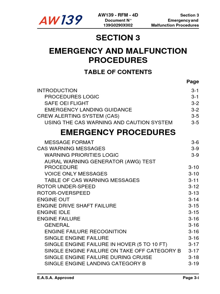 Section 3 Document #Emergency and 139G0290X002 Malfunction Procedures ...