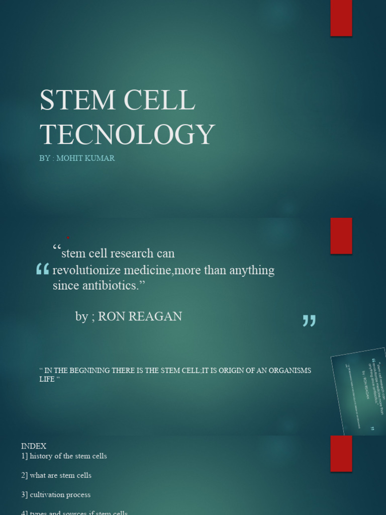 Stem Cell Tecnology | PDF