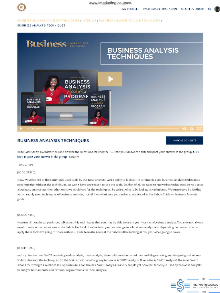 03-Business Analysis Techniques | PDF | Swot Analysis | Prototype