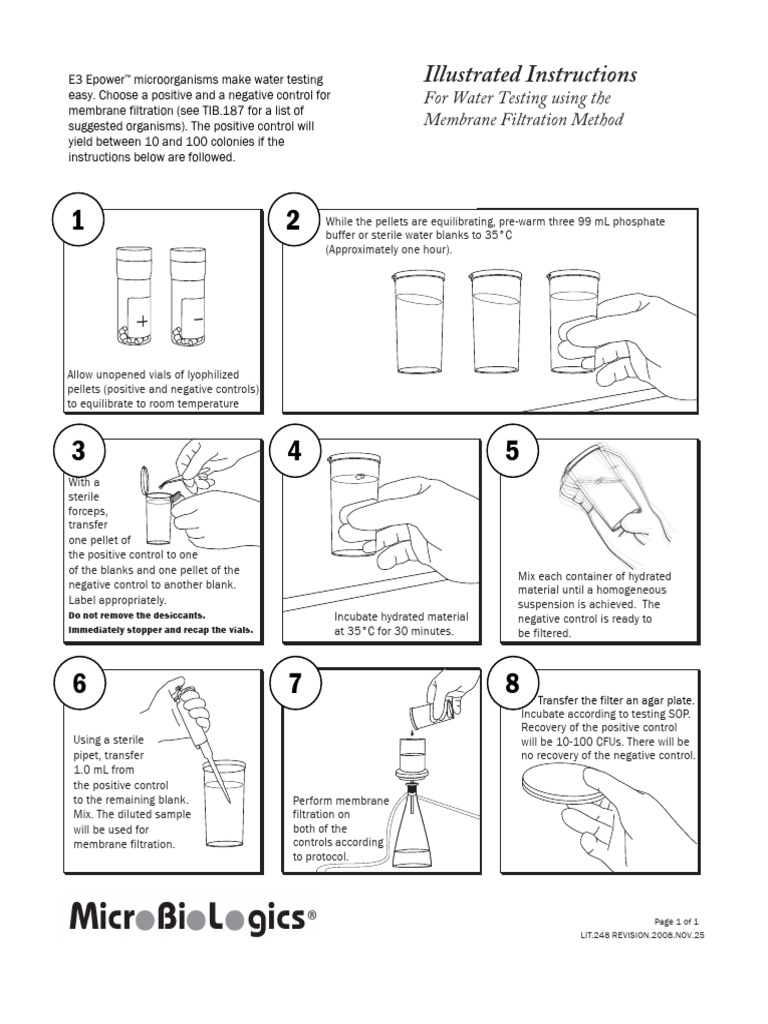 Membrane Filtration Method Illustrated Instuctions | PDF | Biology ...