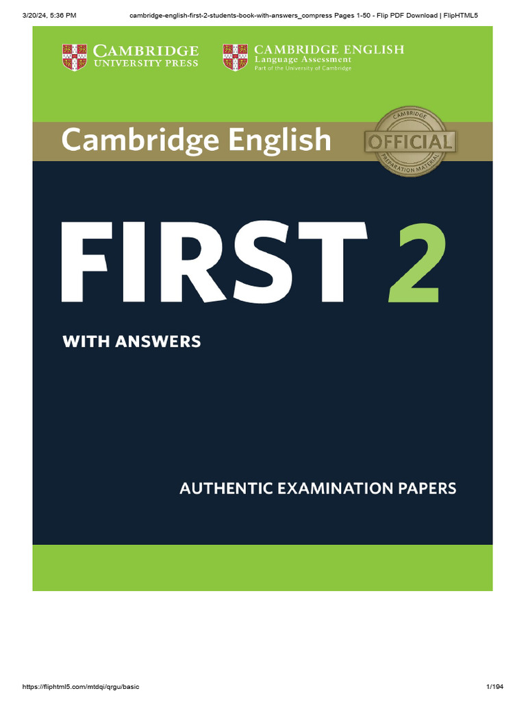 Cambridge English First 2 Students Book With Answers - Compress Pages 1 50 Flip PDF Download ...