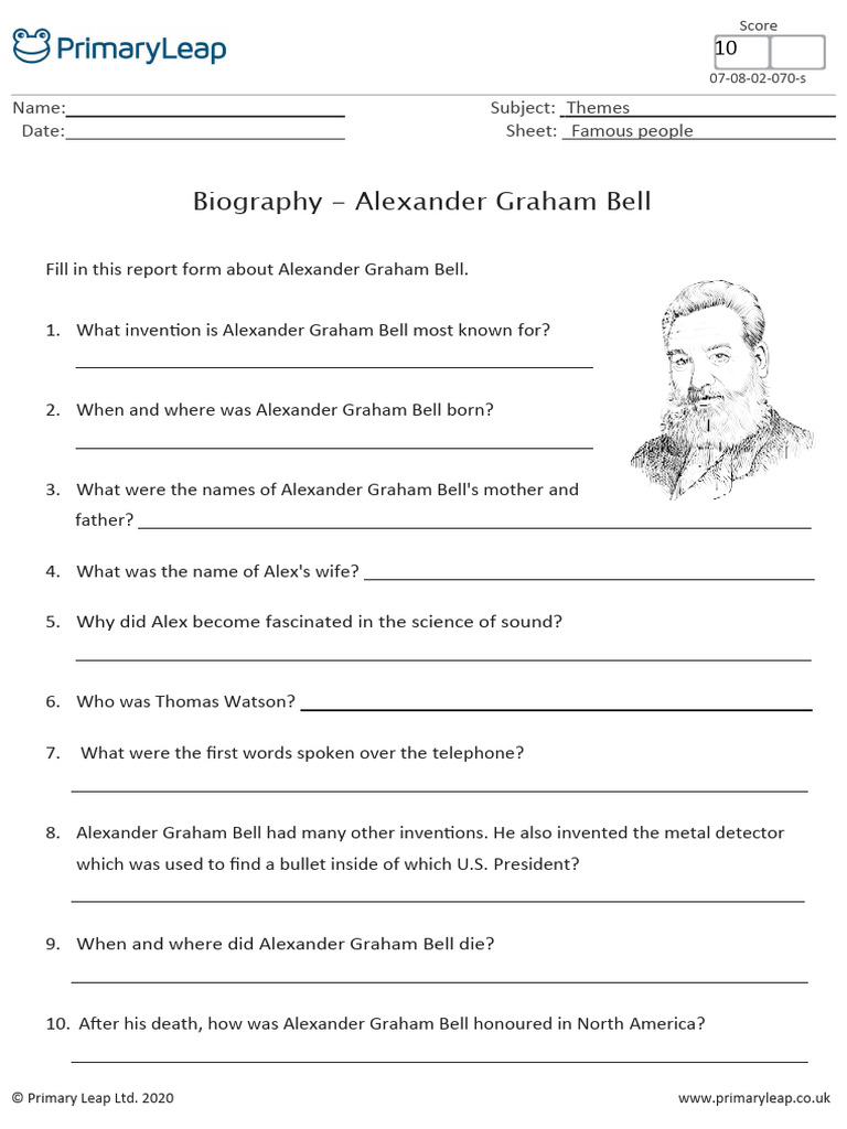 Alexander Graham Bell Biography Fun Activities Games Reading ...