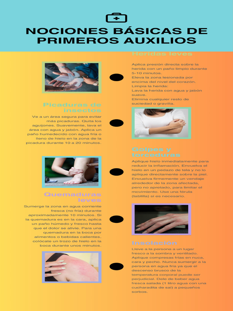Infografía Primeros Auxilios Minimalista Profesional Multicolor | PDF
