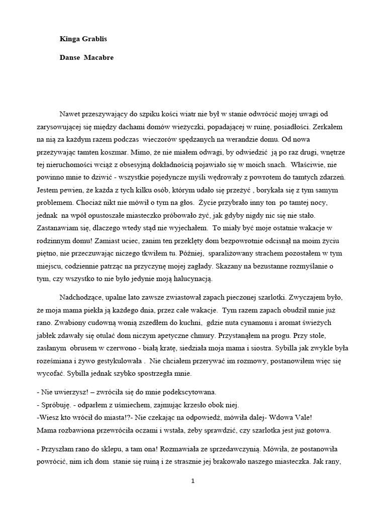 Kinga Grablis Danse Macabre | PDF
