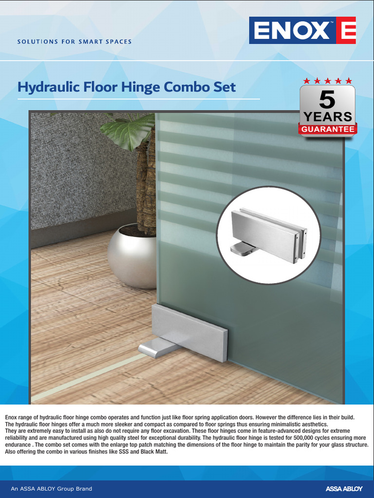 Hydraulic Floor Hinge Combo Set Details | PDF