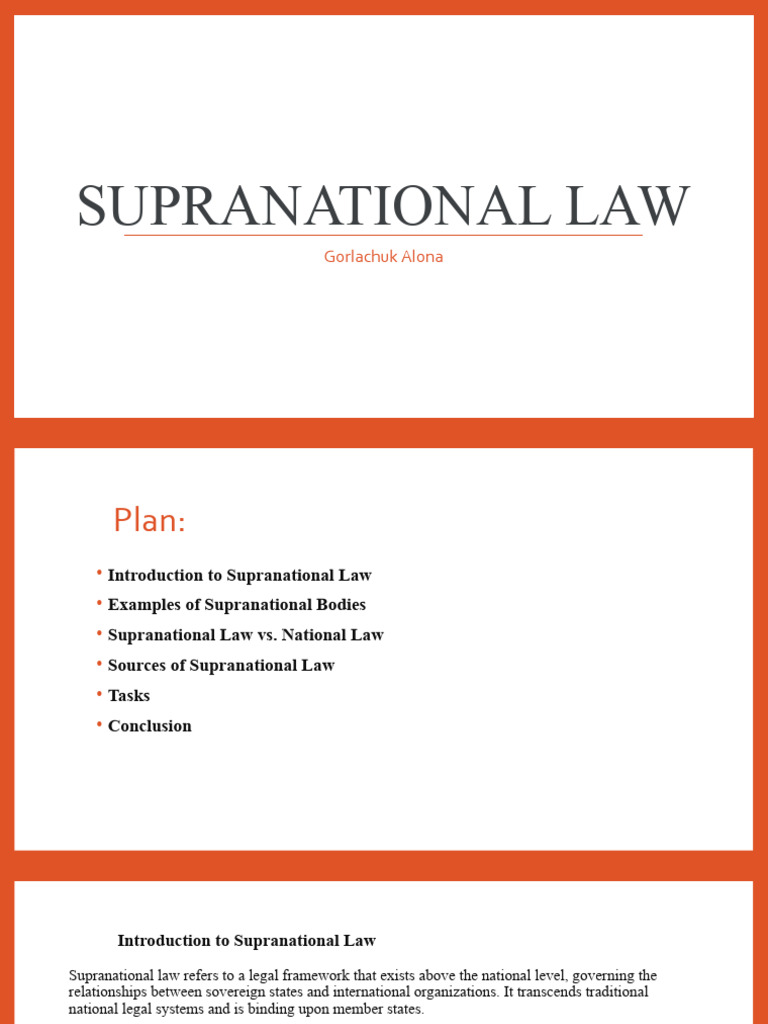 Supranational Law | PDF | International Law | Treaty