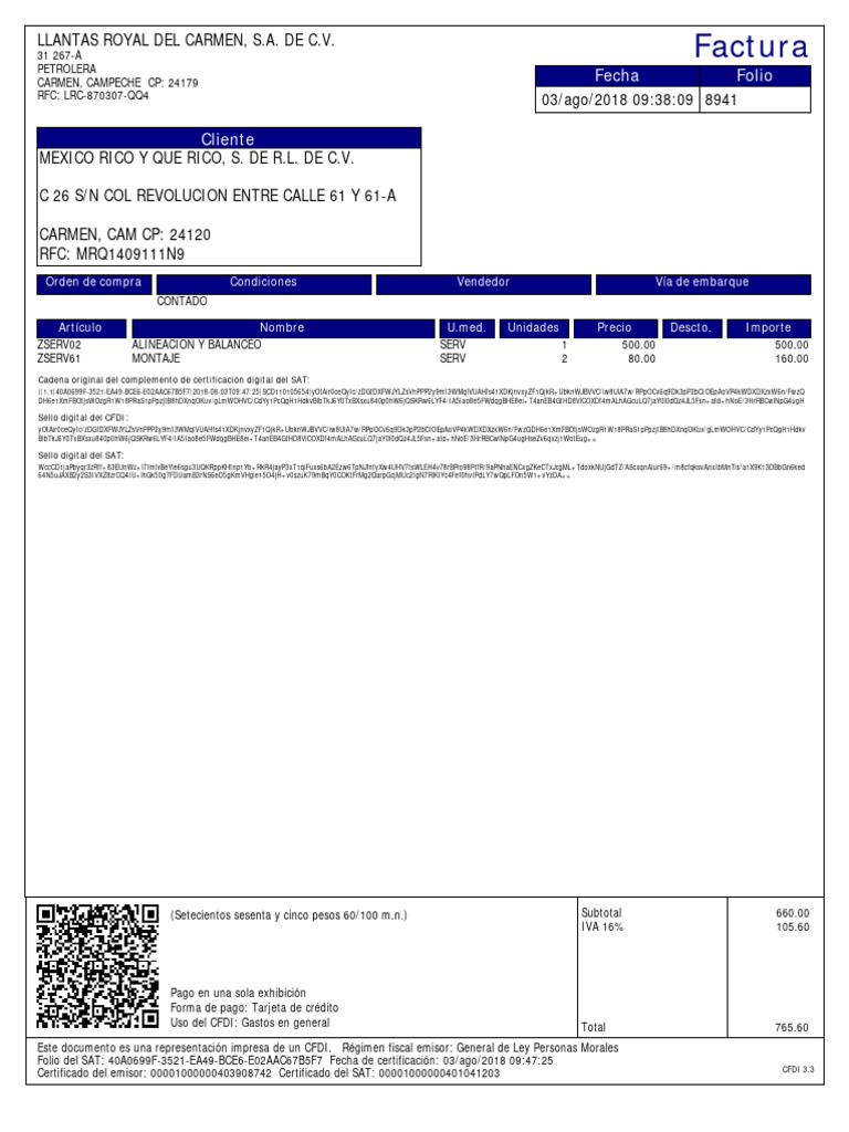 Factura Venta de Llantas | PDF | Pagos | Tecnología bancaria