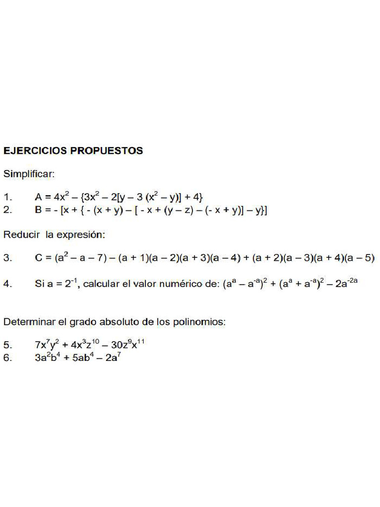 Ejercicios Algebra Tema 1 | PDF