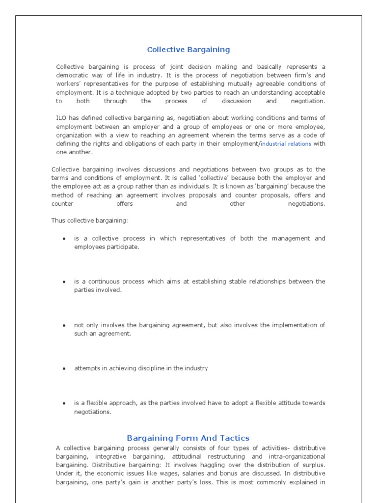 Understanding Collective Bargaining Process | PDF | Collective ...