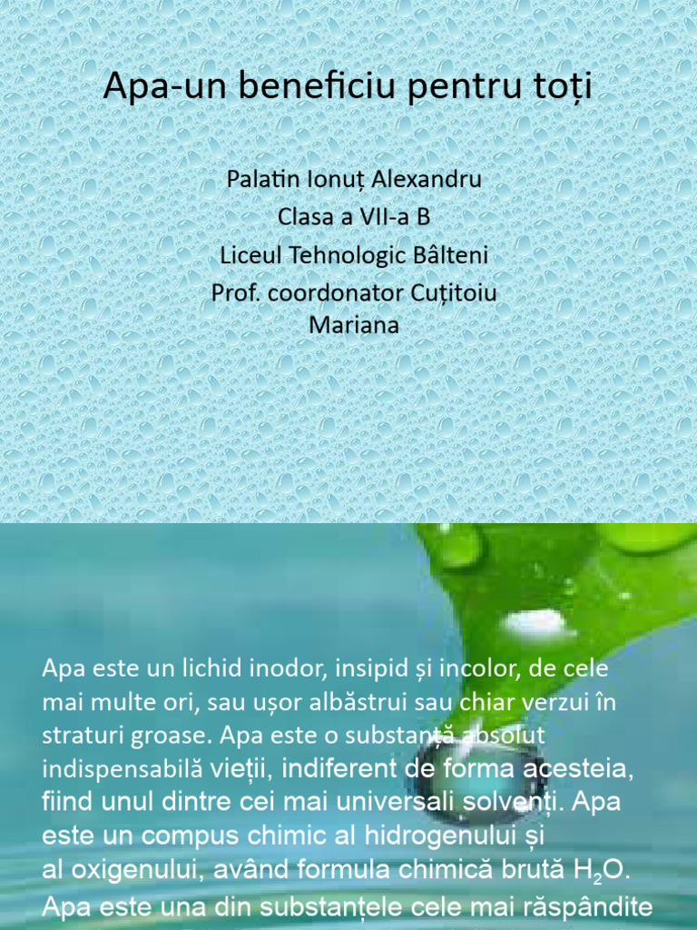 Proiect Apa | PDF