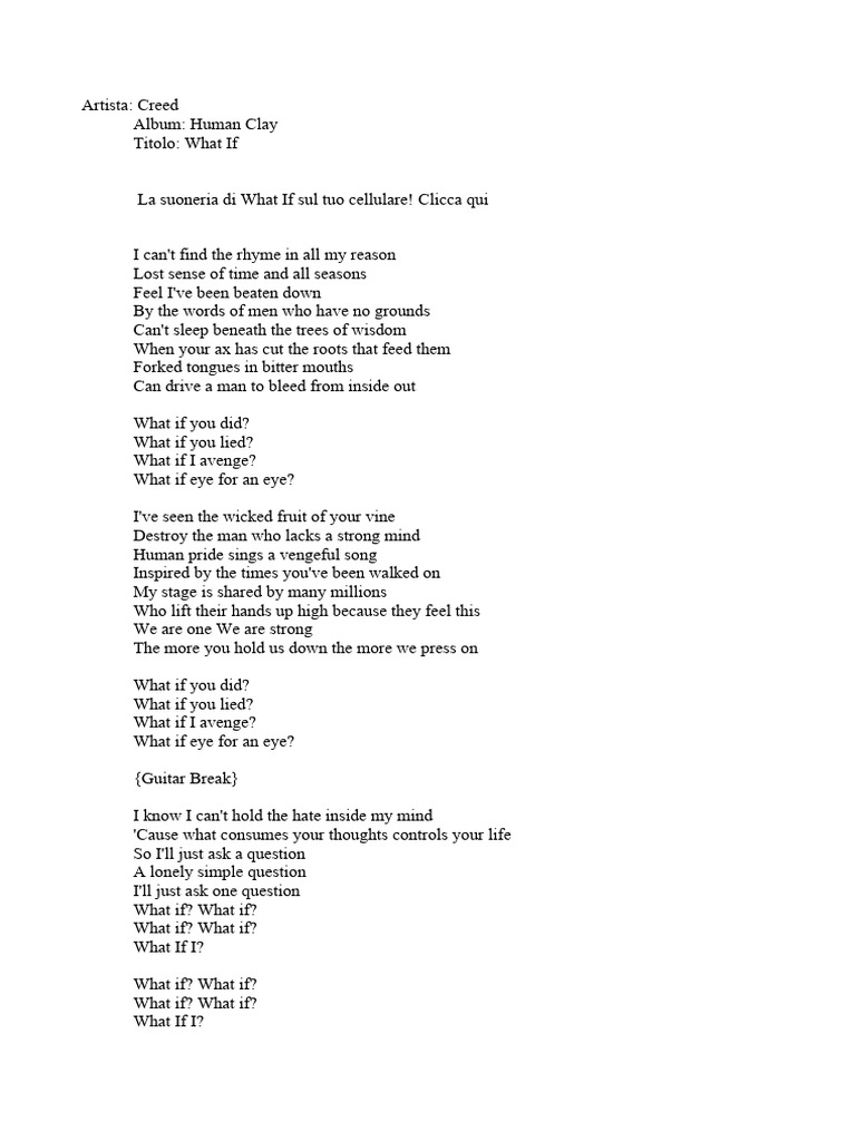 Creed - What If | PDF