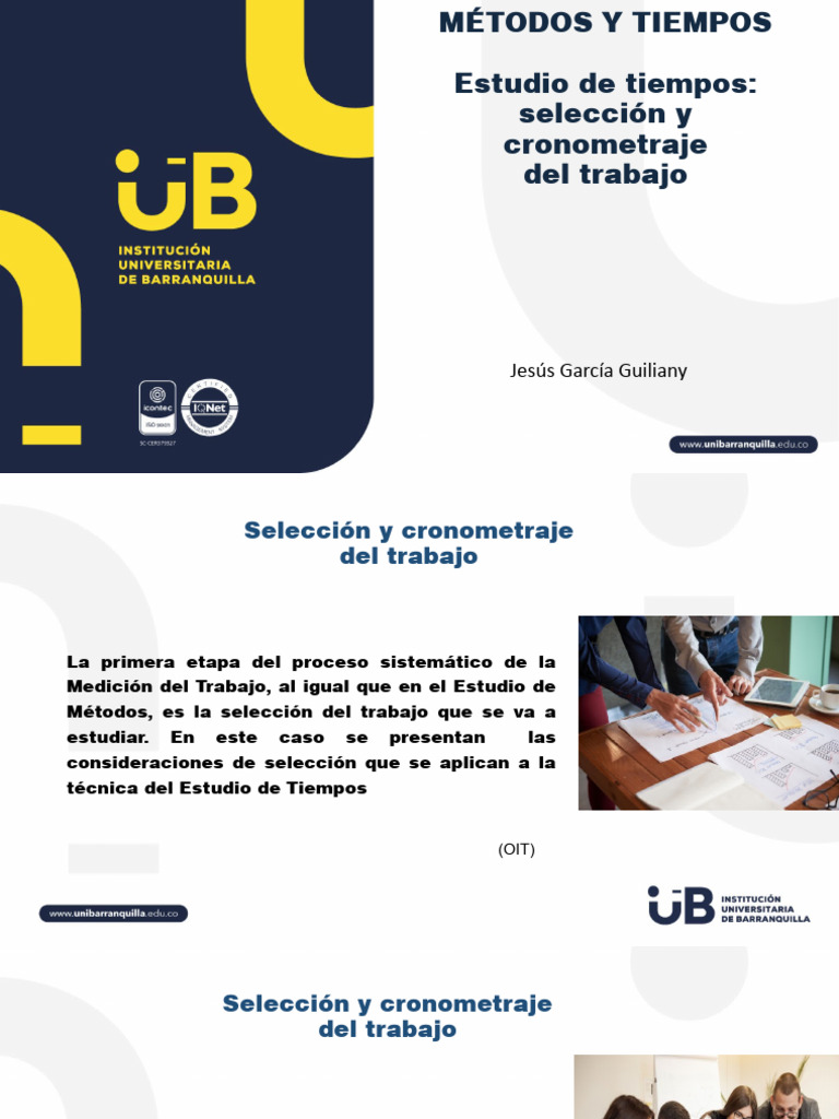 Estudios De Tiempo Métodos Y Tiempos Pdf Medición